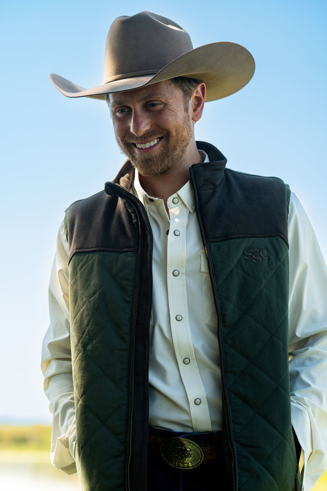 "Rodeo King" Vest - Dark Olive / Chocolate – Stockyard Supply Co